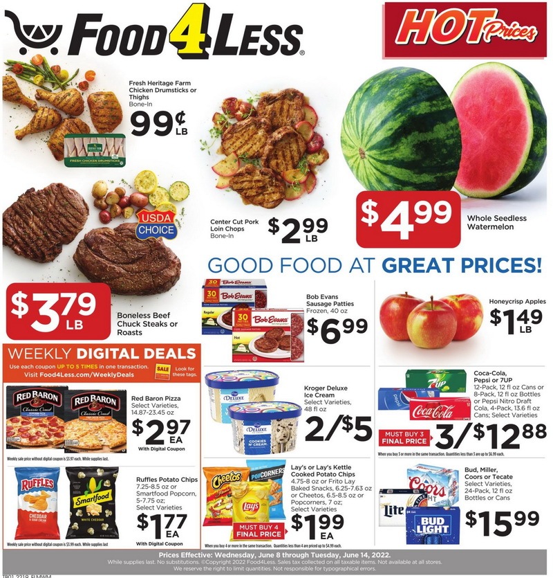 Food 4 Less Weekly Ad Jun 08 – Jun 14, 2022