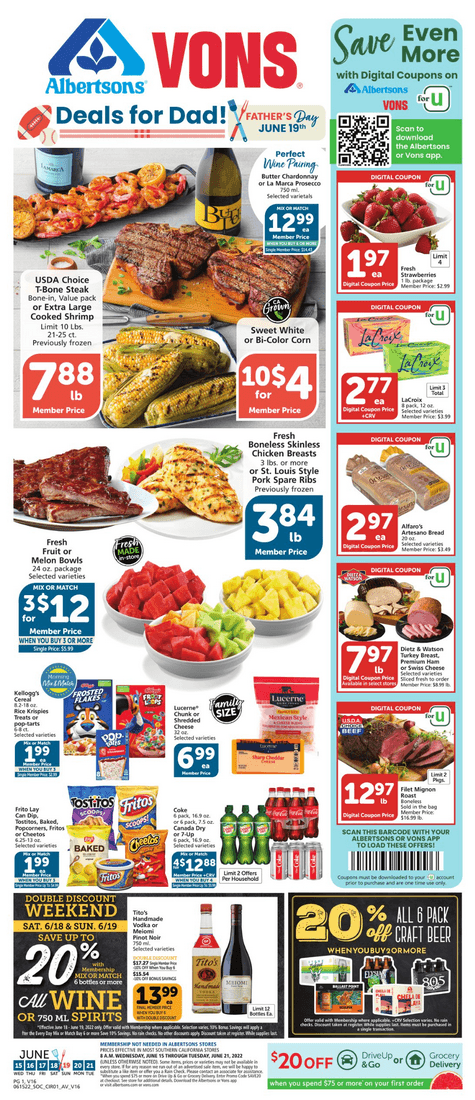 Vons Weekly Ad Jun 15 – Jun 21, 2022 (Father's Day Promotion Included)