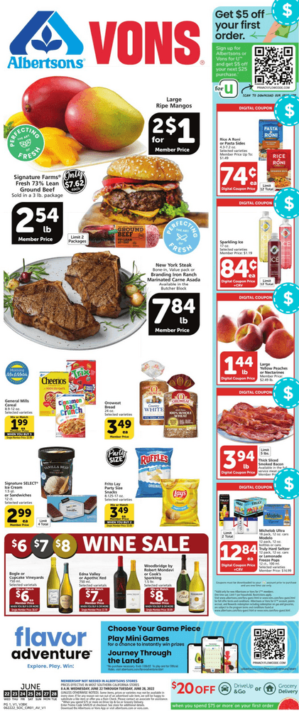 Vons Weekly Ad Jun 22 – Jun 28, 2022