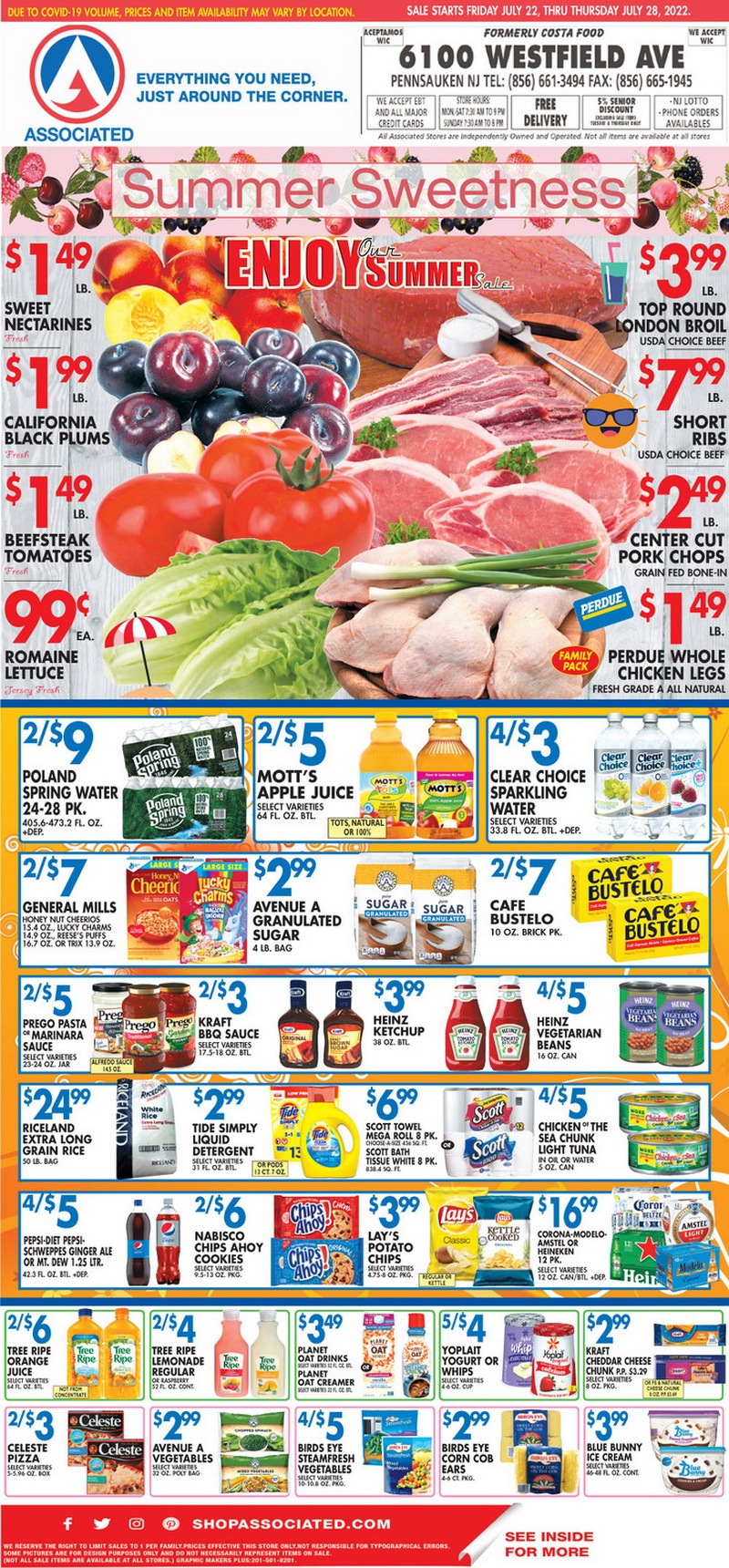 Associated Supermarkets Weekly Ad Jul 22 – Jul 28, 2022