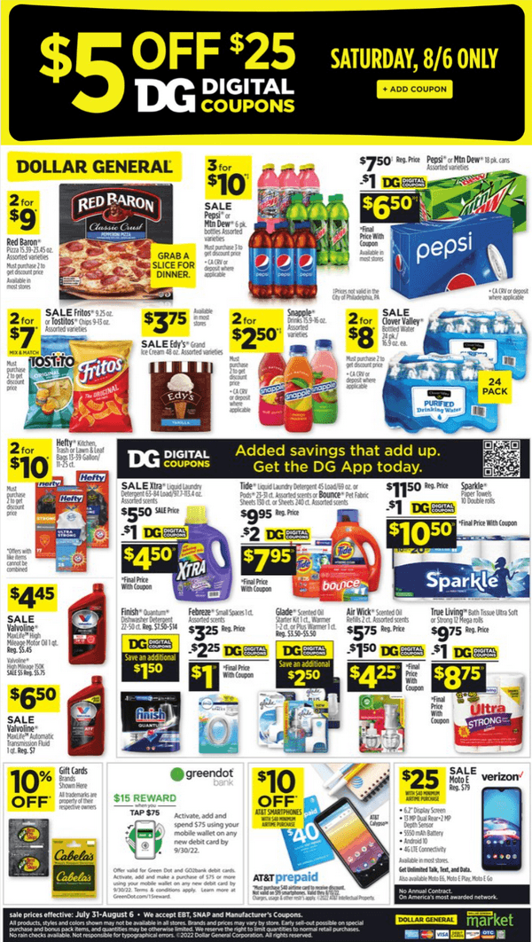 Dollar General Weekly Sale Jul 31 – Aug 06, 2022