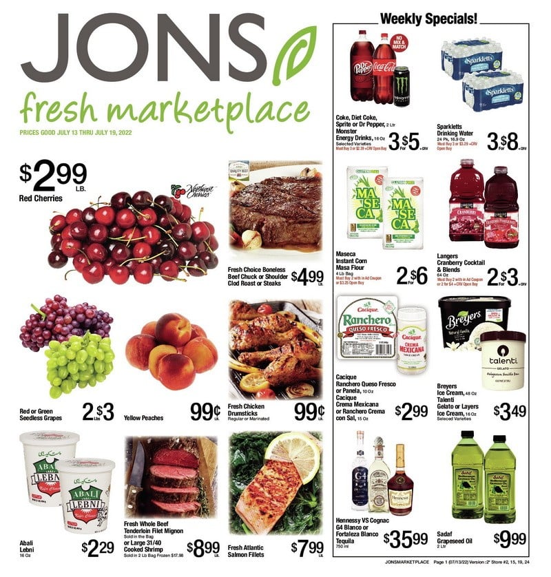 Jons Weekly Ad Jul 13 – Jul 19, 2022