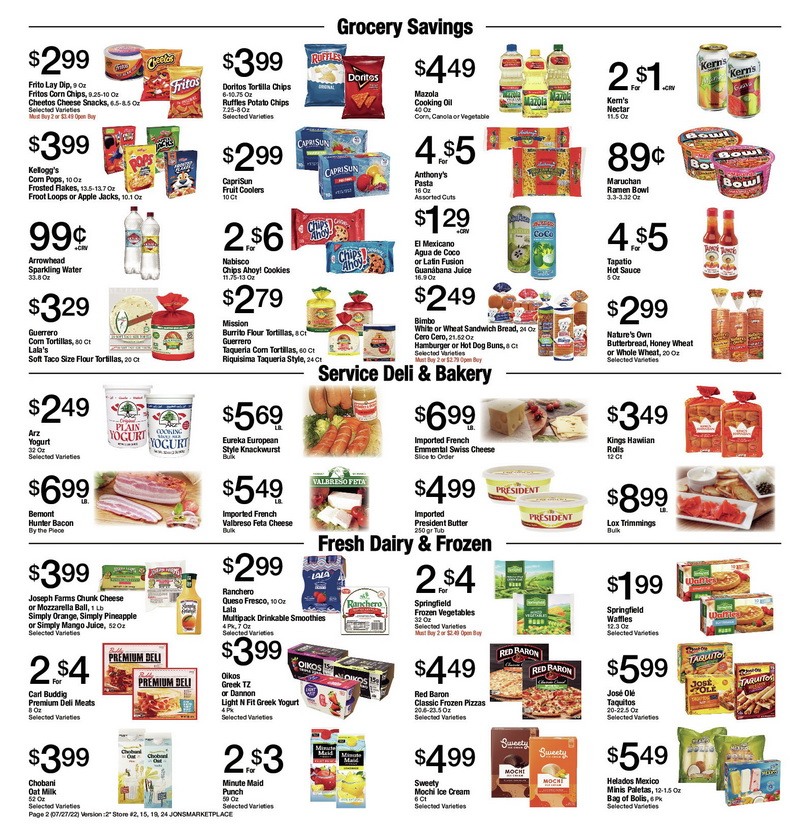 Jons Weekly Ad Jul 27 – Aug 02, 2022