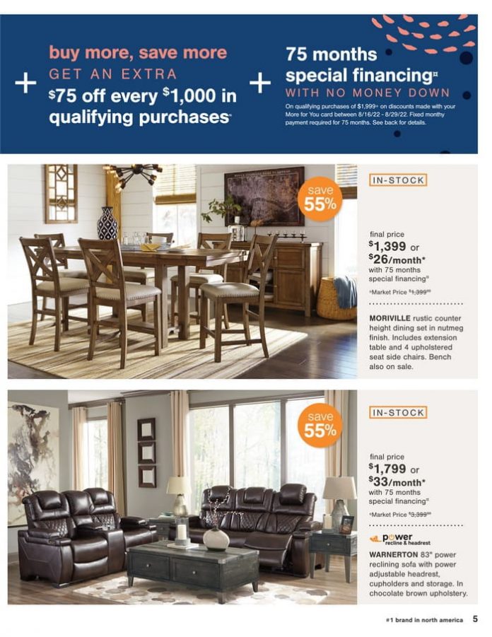 Ashley Furniture HomeStore Labor Day Flyer Sale