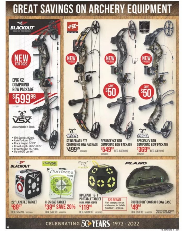 Bass Pro Shops August Archery Gear Up Sale Aug 04 – Aug 17, 2022