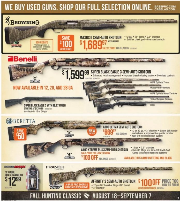 Bass Pro Shops Fall Hunting Classic Sale Aug 18 – Sep 07, 2022