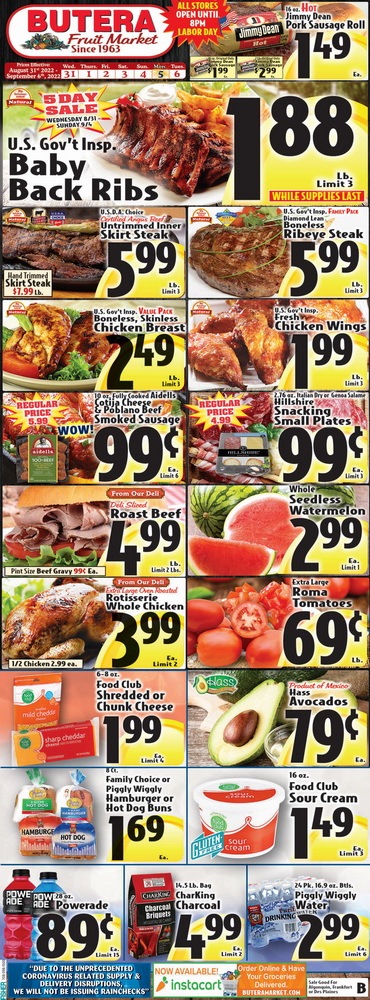 Butera Weekly Ad Aug 31 – Sep 06, 2022