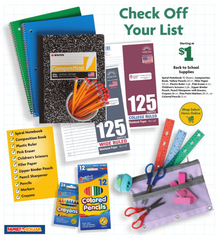 Family Dollar Back to School Ad Aug 14 – Sep 03, 2022