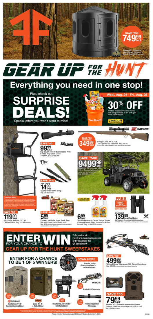 Fleet Farm Weekly Ad Aug 24 – Sep 05, 2022