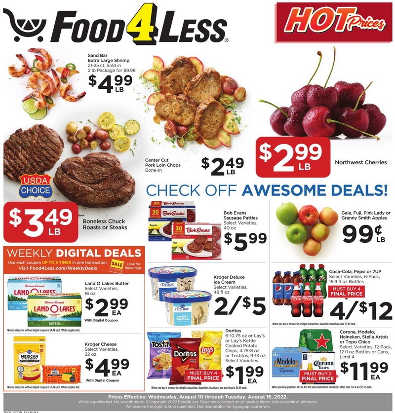 Food 4 Less Weekly Ad Aug 10 – Aug 16, 2022