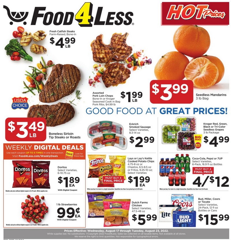 Food 4 Less Weekly Ad Aug 17 – Aug 23, 2022