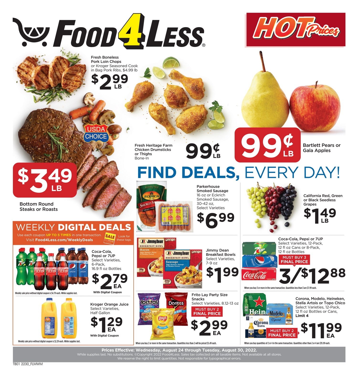Food 4 Less Weekly Ad Aug 24 – Aug 30, 2022