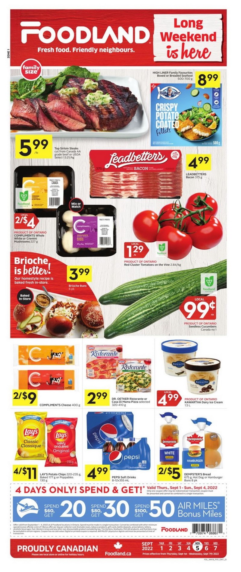 Foodland(Canada) Weekly Ad Sep 01 – Sep 07, 2022