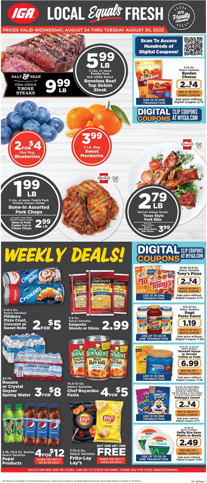 IGA Weekly Ad Aug 24 – Aug 30, 2022