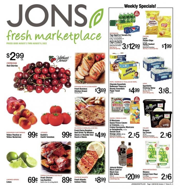 Jons Weekly Ad Aug 03 – Aug 09, 2022
