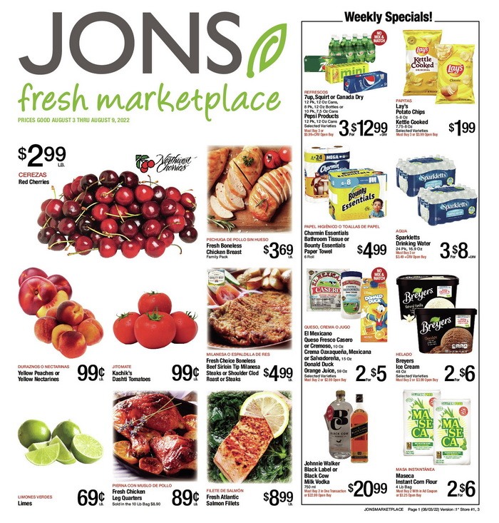 Jons Weekly Ad Aug 03 – Aug 09, 2022