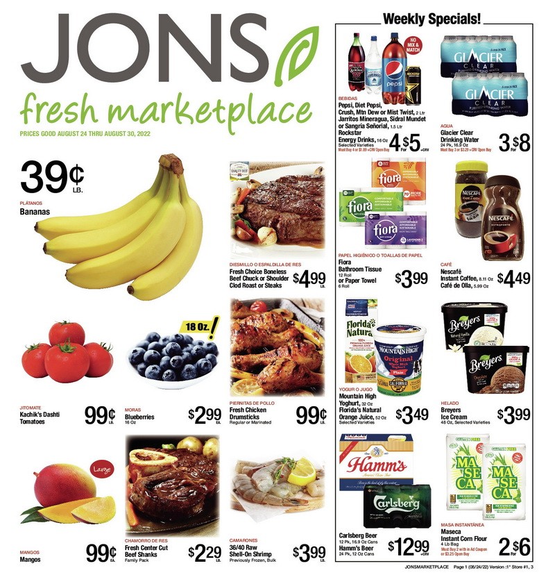 Jons Weekly Ad Aug 24 – Aug 30, 2022