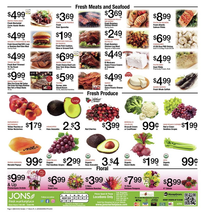 Jons Weekly Ad Aug 24 – Aug 30, 2022