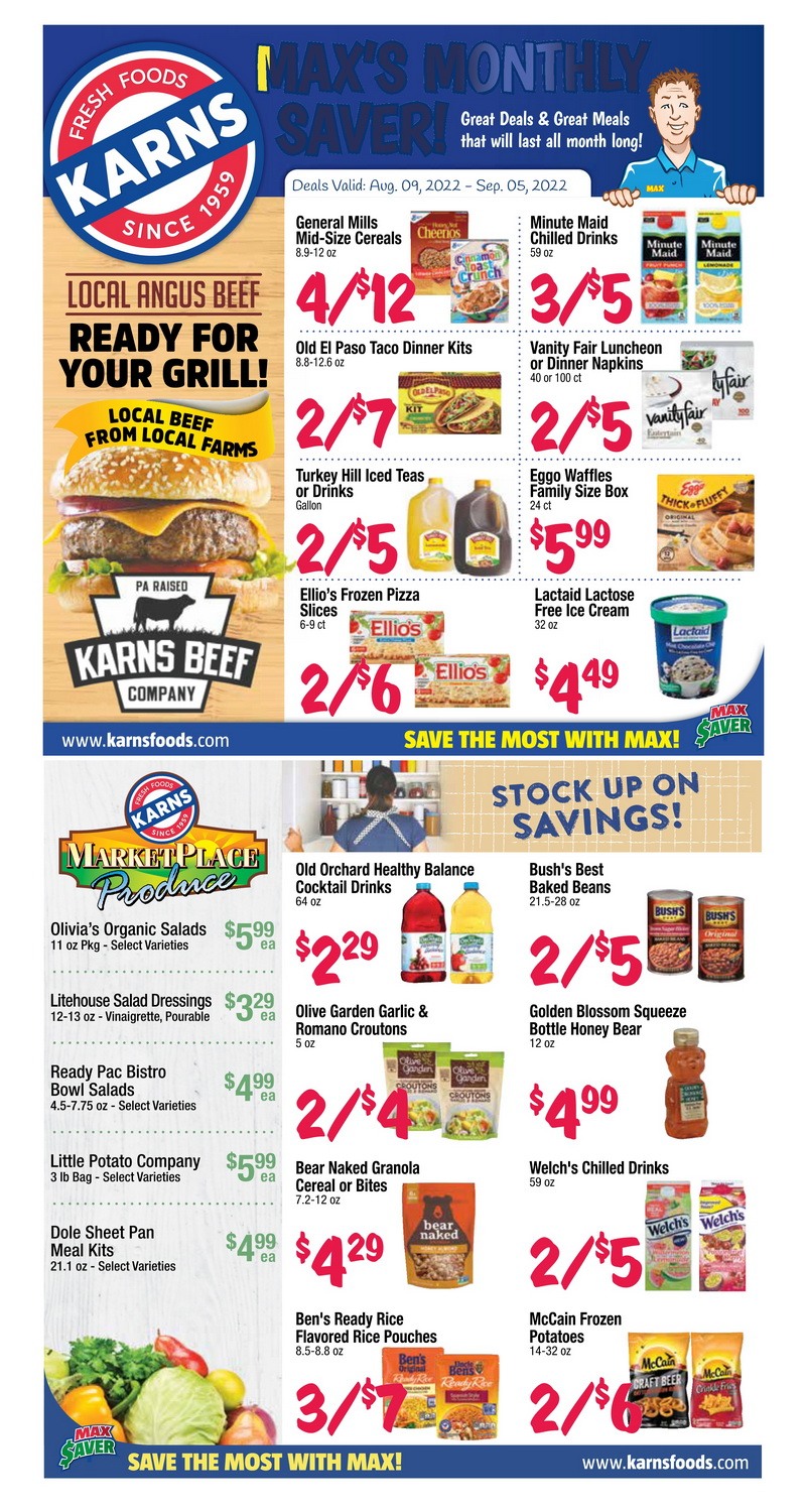 Karns Quality Foods Monthly Ad Aug 09 – Sep 05, 2022