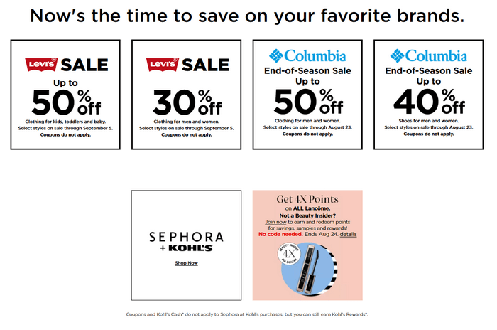 Kohl's Coupon Sale Until Aug 28, 2022
