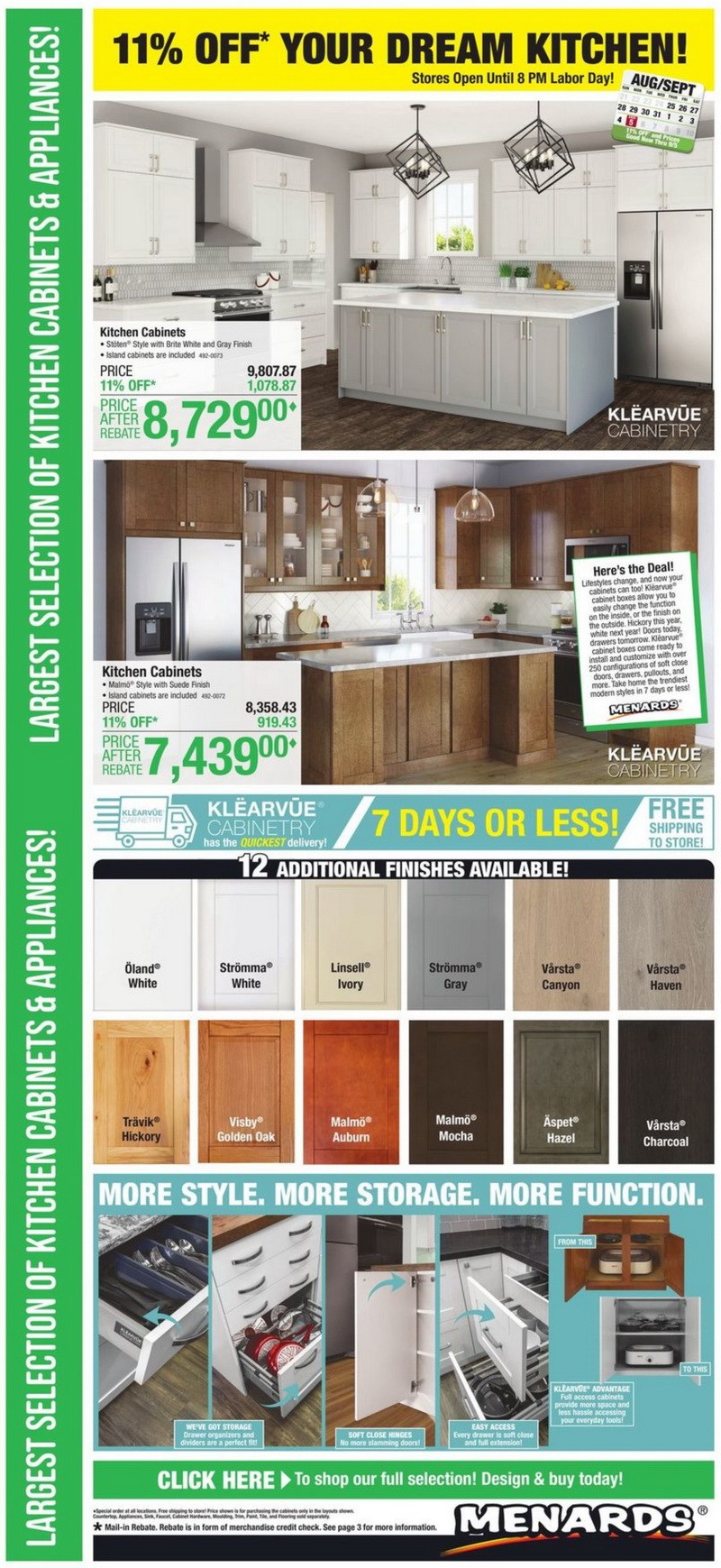 Menards Kitchen Sale Aug 25 – Sep 05, 2022