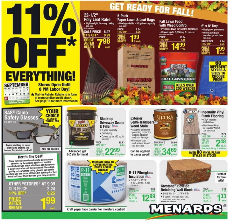 Menards Weekly Ad Sep 01 – Sep 11, 2022