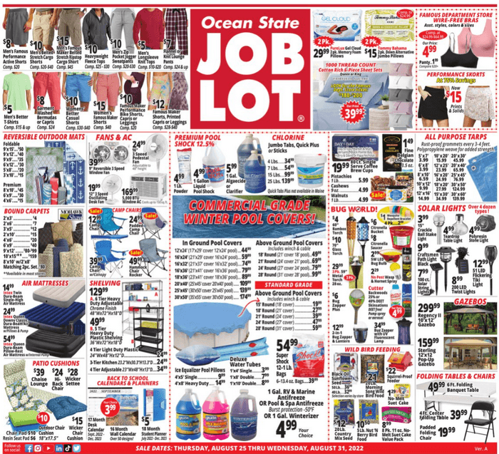 Ocean State Job Lot Weekly Ad Aug 25 – Aug 31, 2022