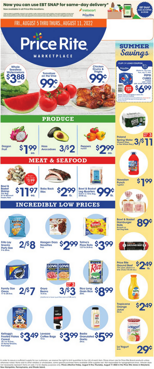 Price Rite Weekly Ad Aug 05 – Aug 11, 2022