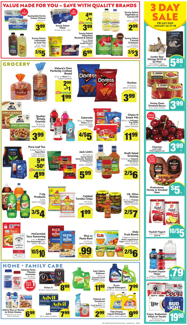 Save Mart Supermarkets Weekly Ad Aug 24 – Aug 30, 2022