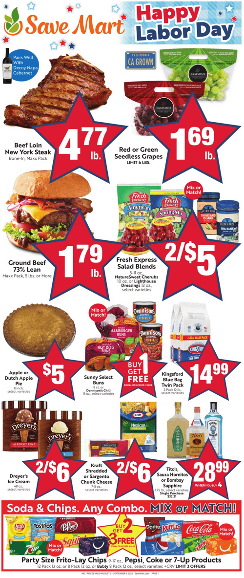 Save Mart Supermarkets Weekly Ad Aug 31 – Sep 06, 2022
