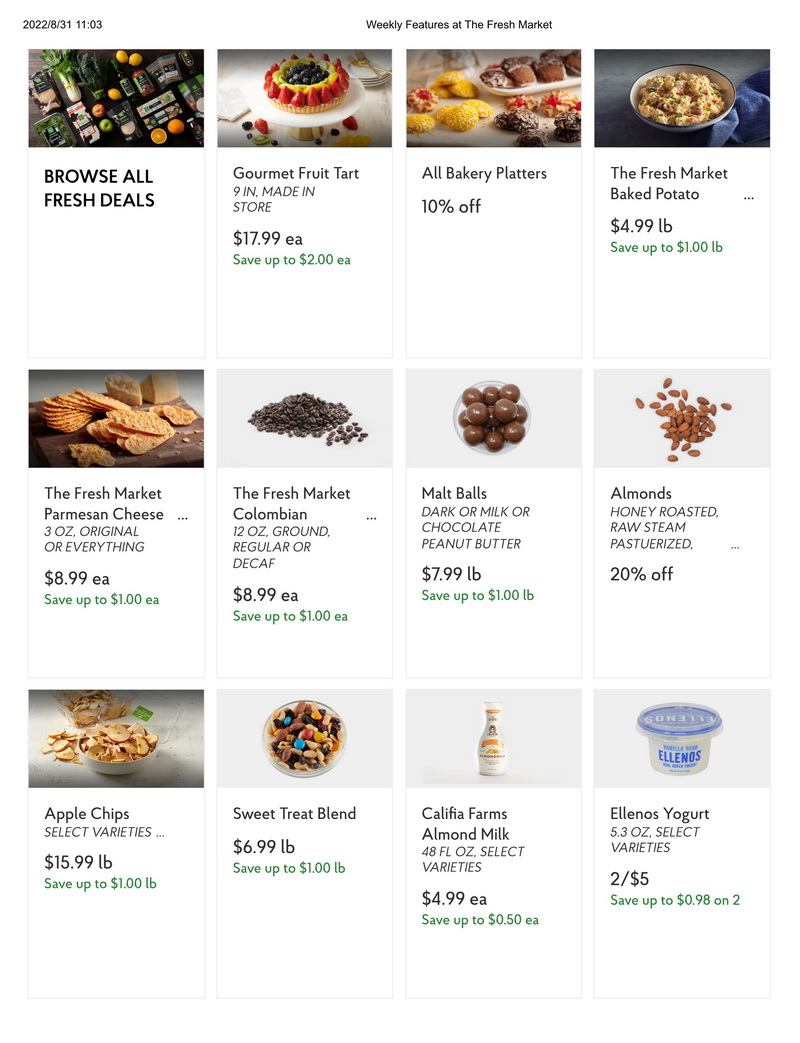 The Fresh Market Weekly Ad Aug 31 – Sep 06, 2022