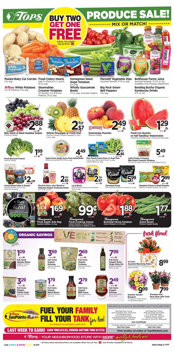 Tops Weekly Ad Aug 28 – Sep 03, 2022