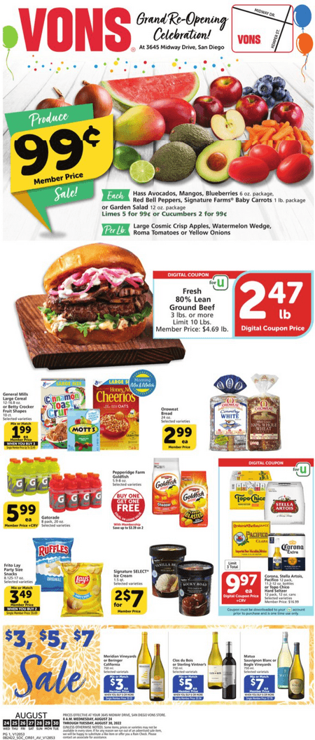 Vons Weekly Ad Aug 24 – Aug 30, 2022