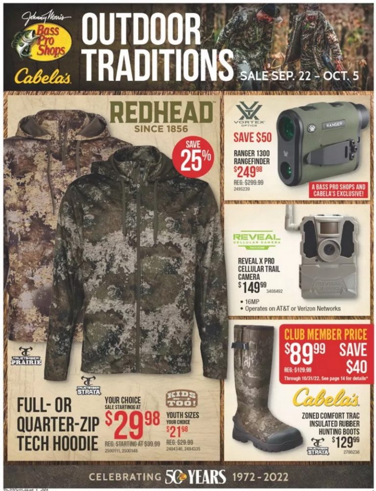 Bass Pro Shops Outdoor Traditions Hunting Sale Sep 22 – Oct 05, 2022