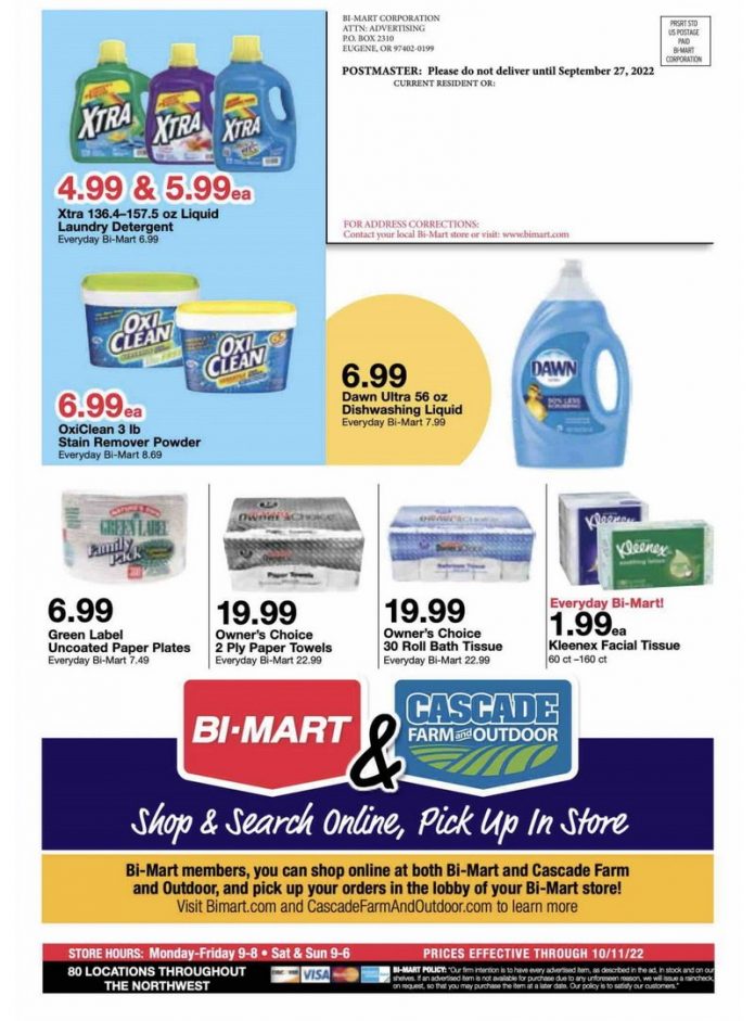 Bi-Mart Weekly Ad Sep 27 – Oct 11, 2022 (Halloween Promotion Included)