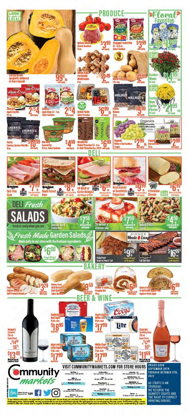 Community Markets Weekly Ad Sep 29 – Oct 05, 2022