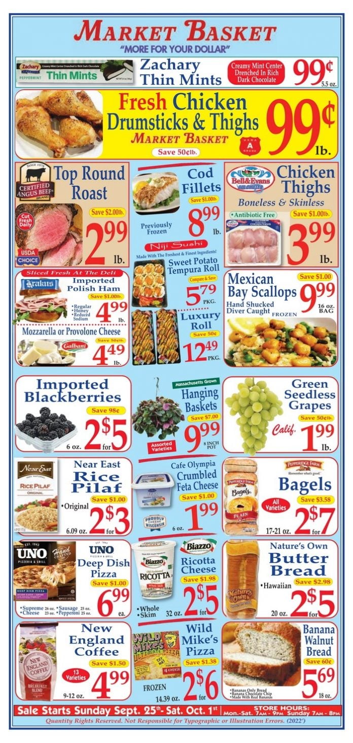 Market Basket Weekly Flyer Sep 25 – Oct 01, 2022