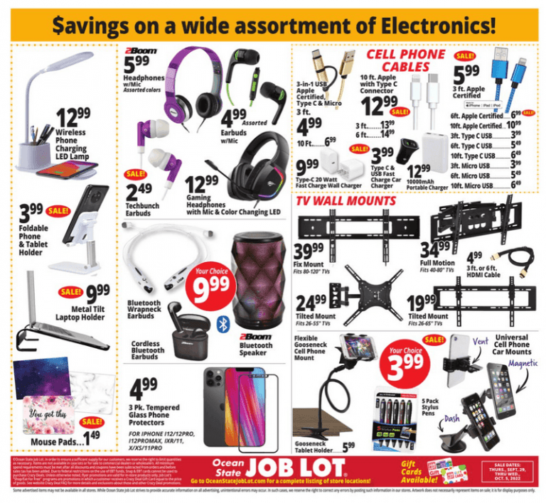 Ocean State Job Lot Weekly Ad Sep 29 – Oct 05, 2022