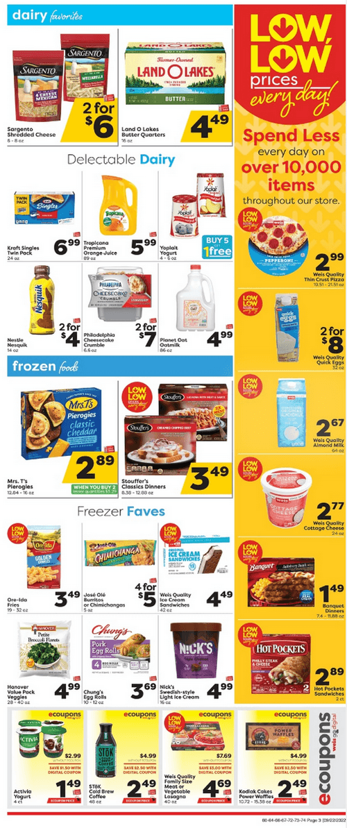 Weis Markets Weekly Sale Sep 22 – Sep 28, 2022