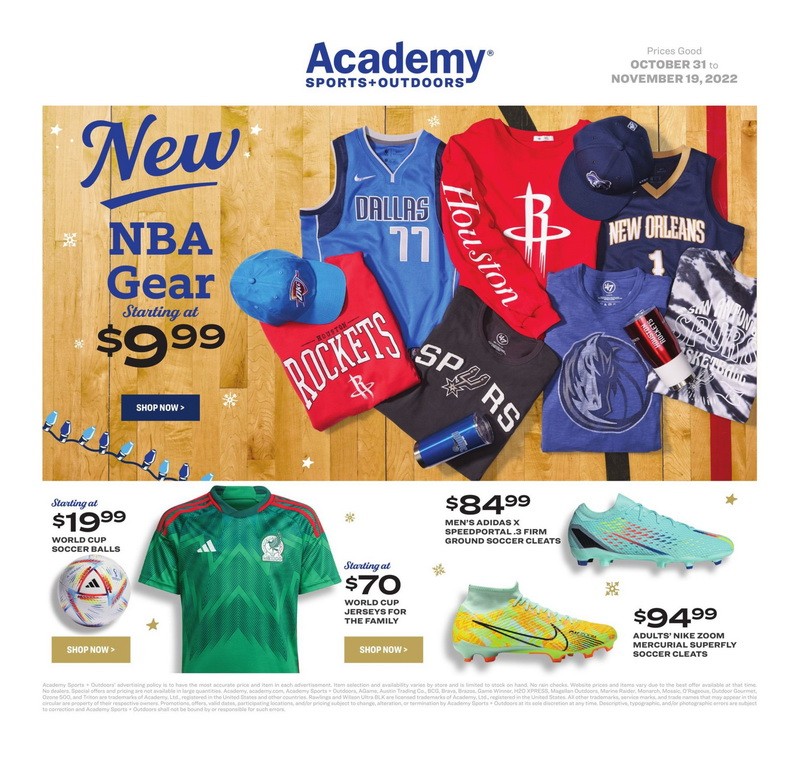 Academy Sports + Outdoors Active Ad Oct 31 – Nov 19, 2022