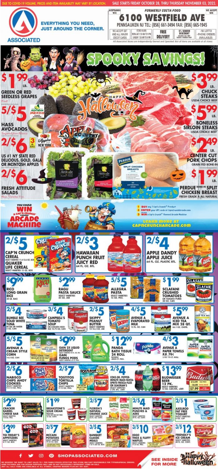 Associated Supermarkets Weekly Ad Oct 28 – Nov 03, 2022