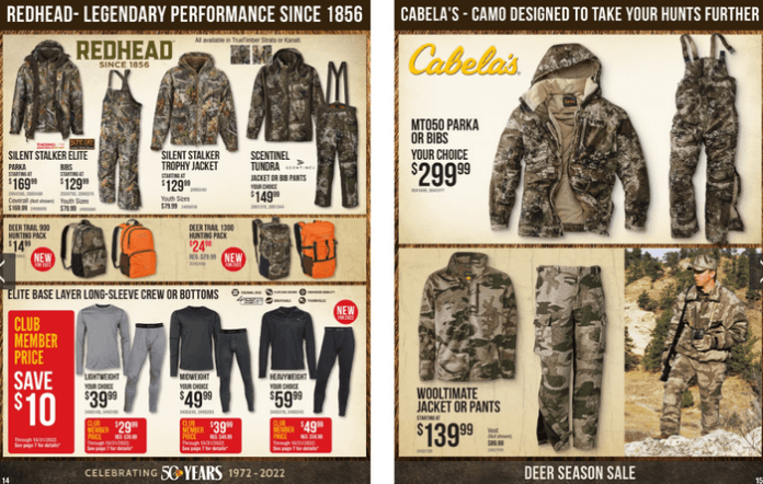 Cabela's Deer Season Ad Oct 20 – Nov 16, 2022