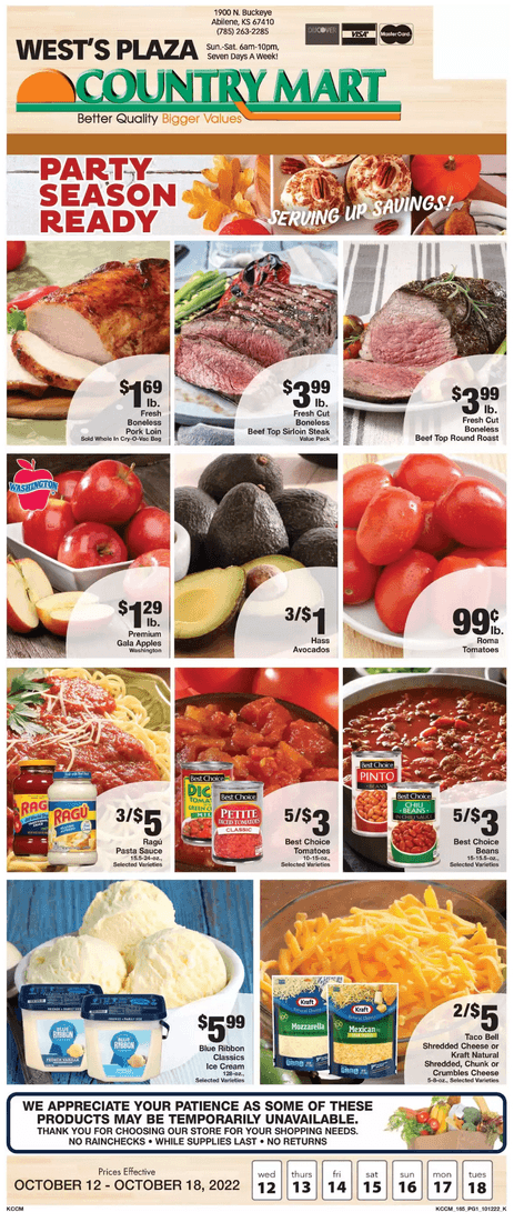 Country Mart Weekly Ad Oct 12 – Oct 18, 2022