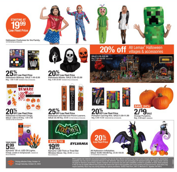Fleet Farm Weekly Ad Oct 14 – Oct 22, 2022 (Halloween Promotion Included)