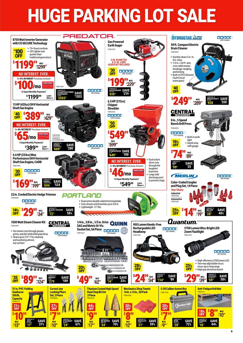 Harbor Freight Huge Parking Lot Sale Oct 10 – Oct 16, 2022