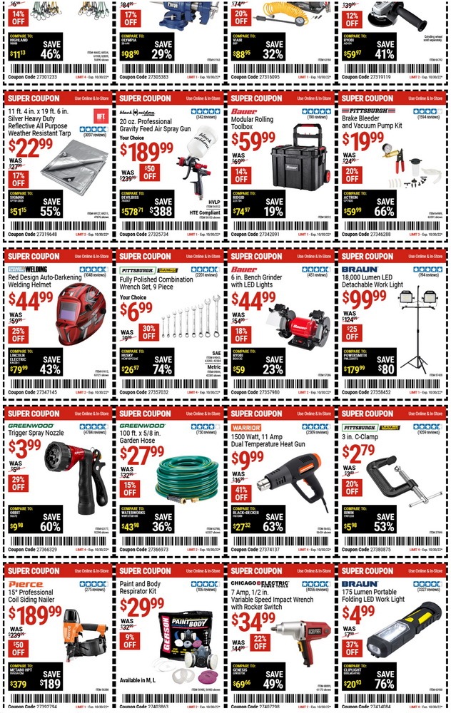 Harbor Freight Coupon Ad Oct 17 – Oct 30, 2022