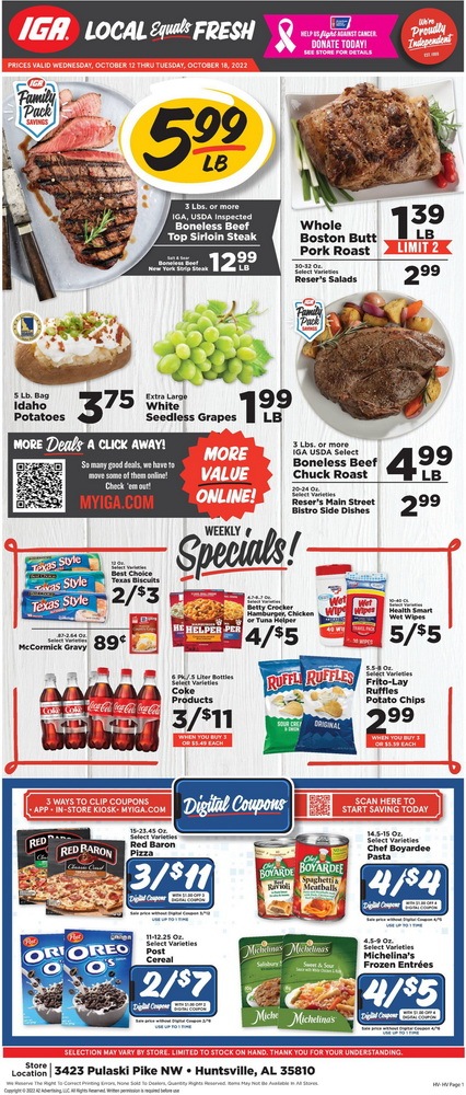 IGA Weekly Ad Oct 12 – Oct 18, 2022