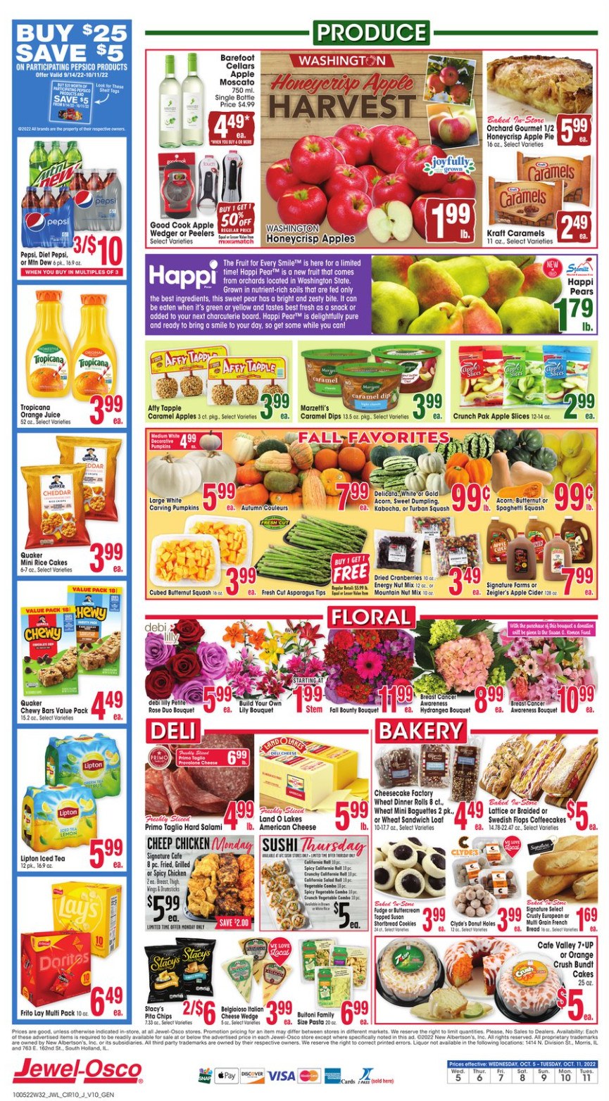 Jewel Osco Weekly Ad Oct 05 – Oct 11, 2022