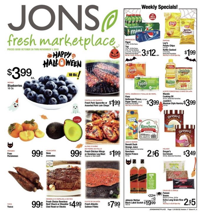 Jons Weekly Ad Oct 26 – Nov 01, 2022 (Halloween Promotion Included)