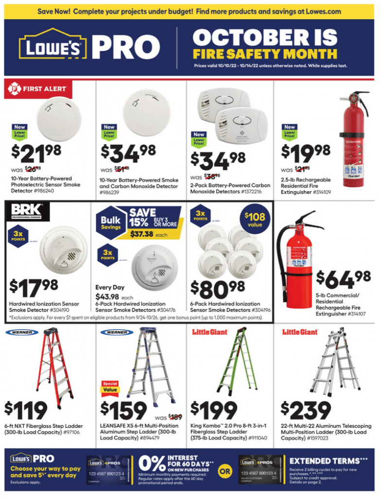 Lowe's Fire Safety Pro Ad Oct 10 – Oct 14, 2022